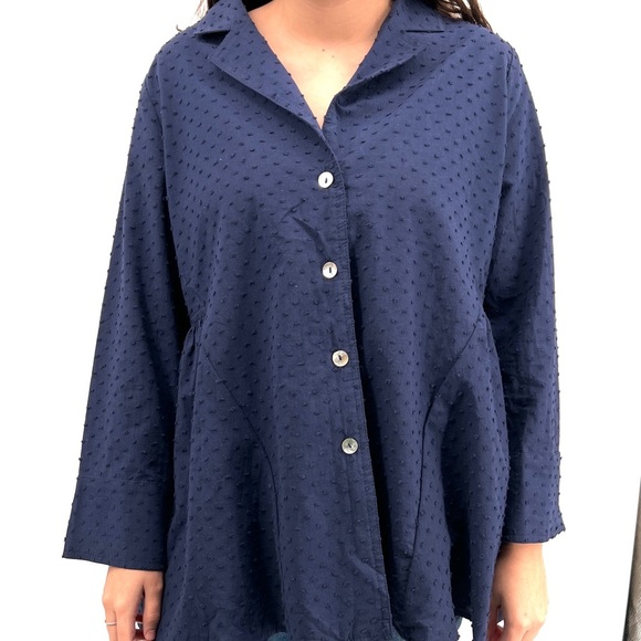 Tuckernuck | Tops | Tuckernuck Navy Swiss Dot Scarlett Button Down ...